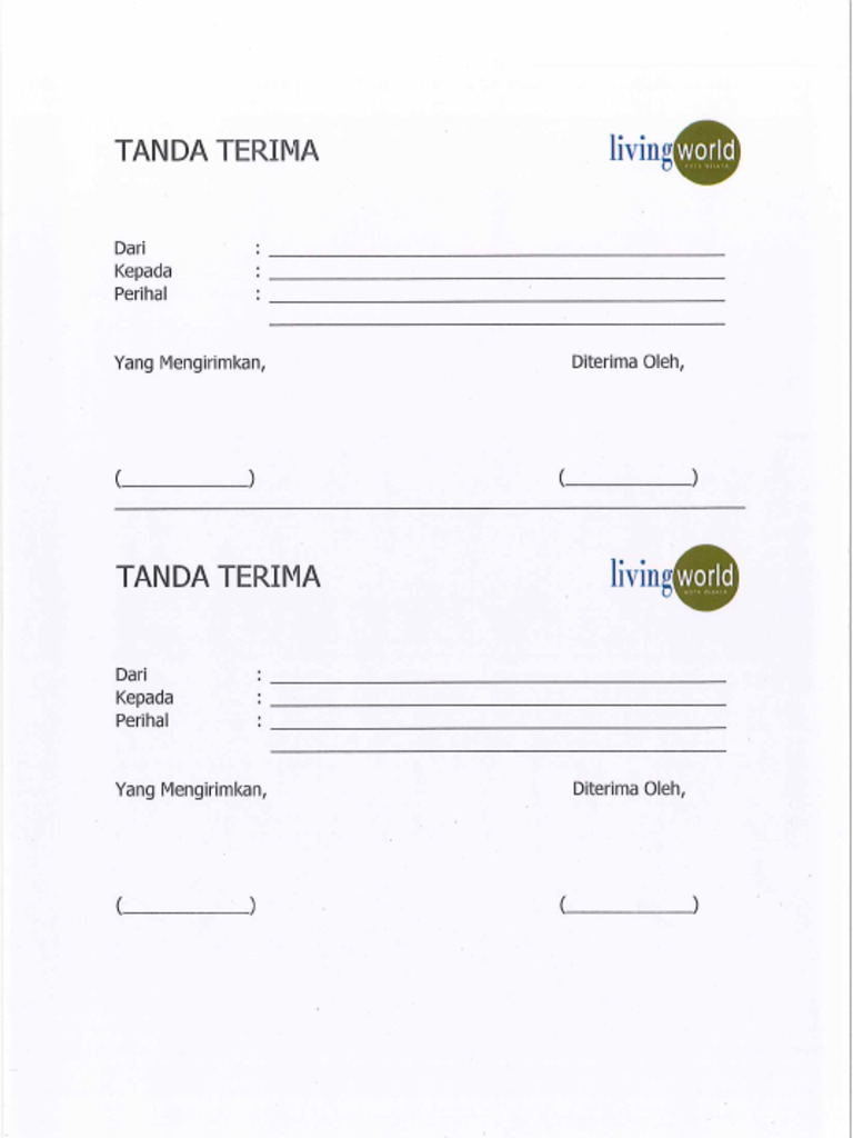 Form Tanda Terima | PDF