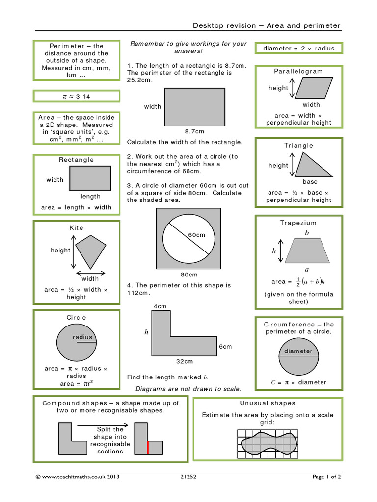 Notes_Area and Perimeter | PDF