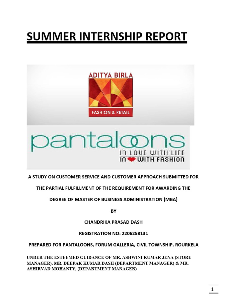 SUMMER INTERNSHIP REPORT Chandrika | Download Free PDF | Behavior | Retail