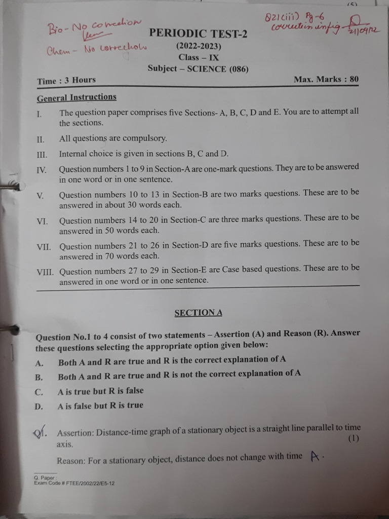 IX - Science PT2 - 2022-23 | PDF | Cell Biology | Chemistry