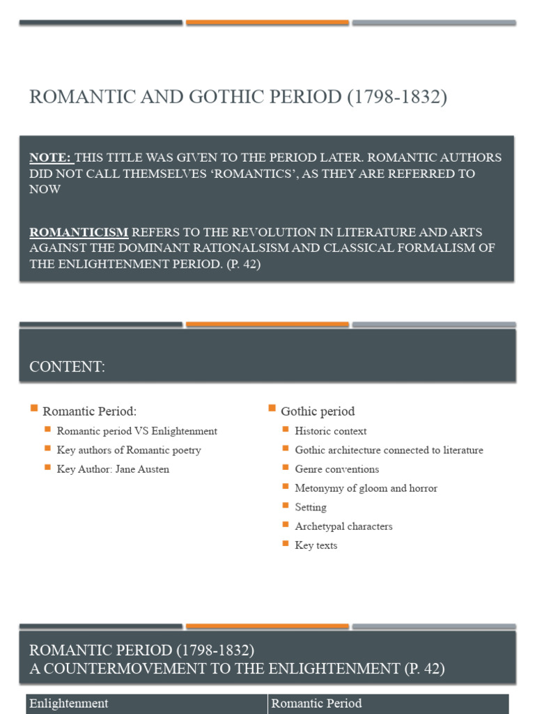 Romanticism and Gothic Literature (1798-1832) | PDF