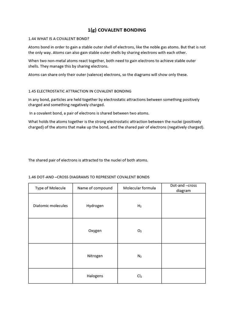Covalent Bonding | PDF