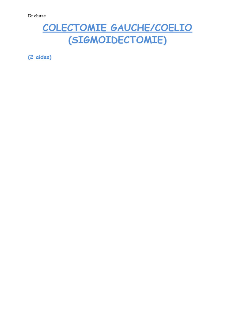 Colectomie Gauche Coelio | PDF | Bien-être