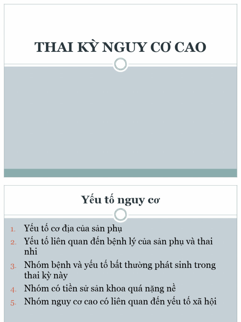Thai K Nguy Cơ Cao | PDF