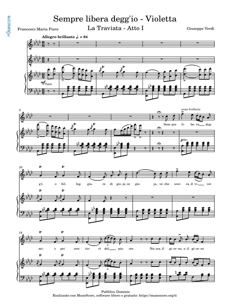 Sempre Libera - Violetta | PDF