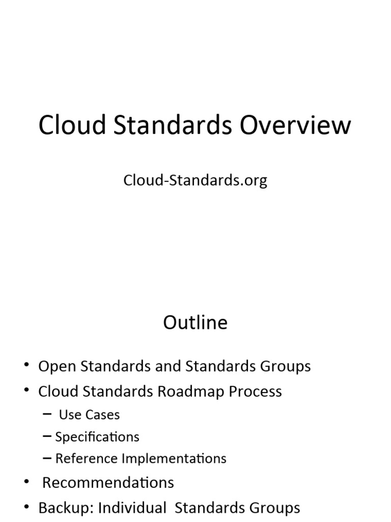 Cloud Standards Overview | PDF Cloud Standards Overview | PDF