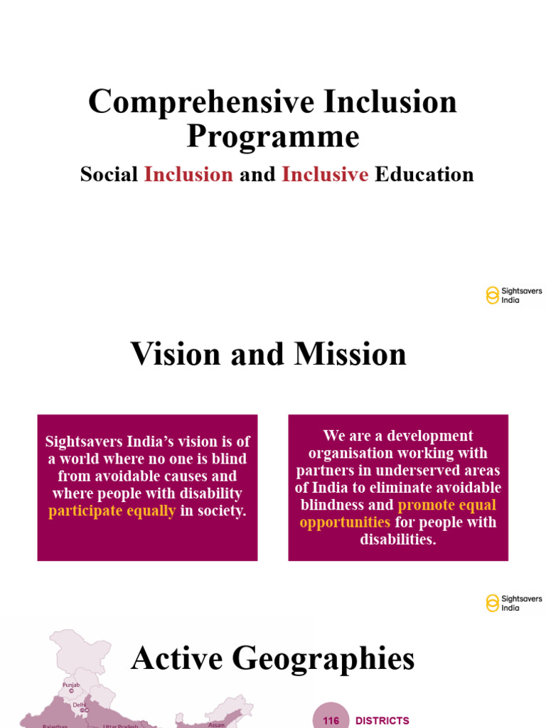 Sightsavers India - Comprehensive Disability Inclusion Programme | PDF
