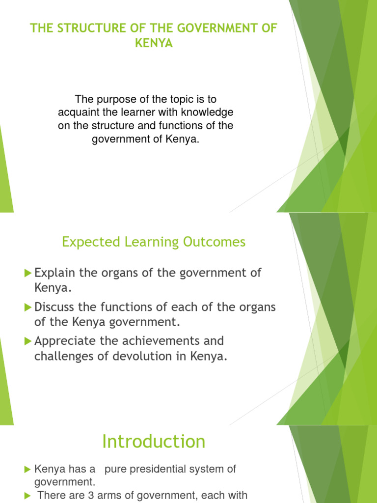 Topic 2 The Structure of The Kenya Government | PDF