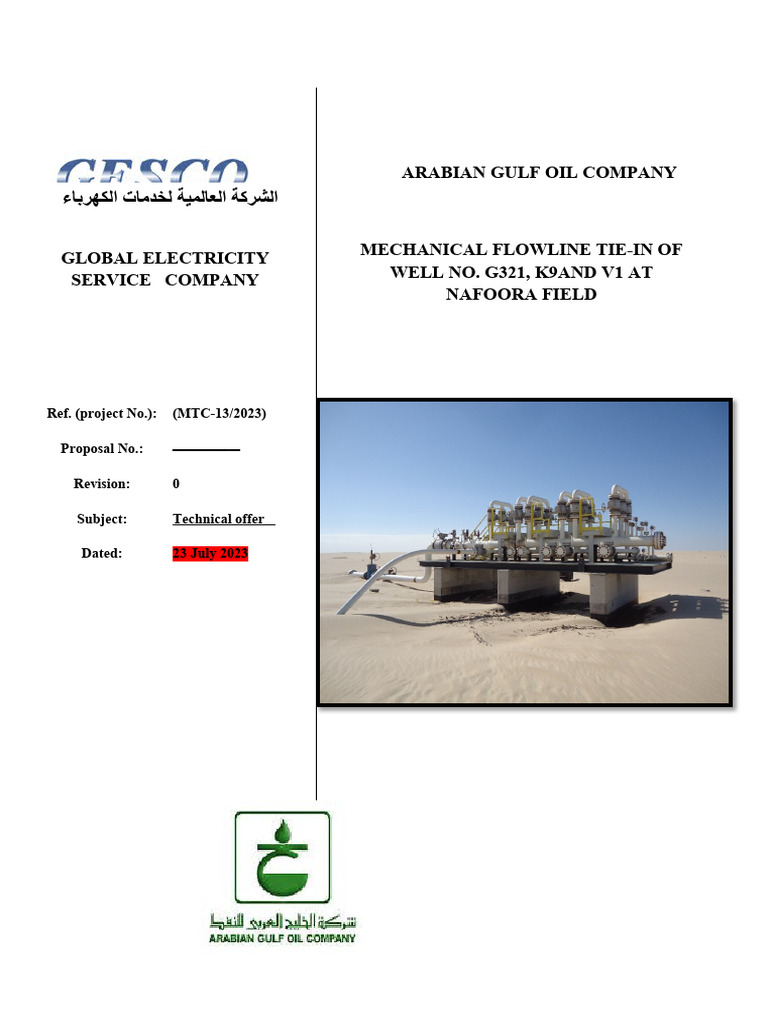 Nafoora Field Flowline Tie-In Project | PDF | Pipe (Fluid Conveyance ...