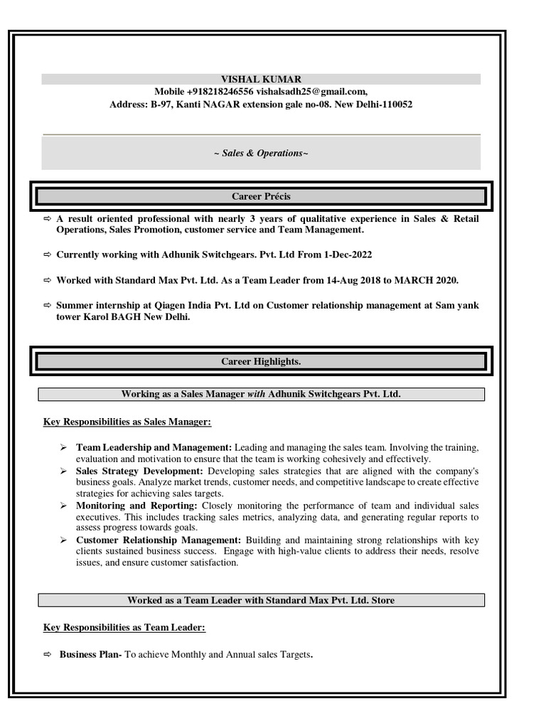 vishal updated cv-1-2 | PDF