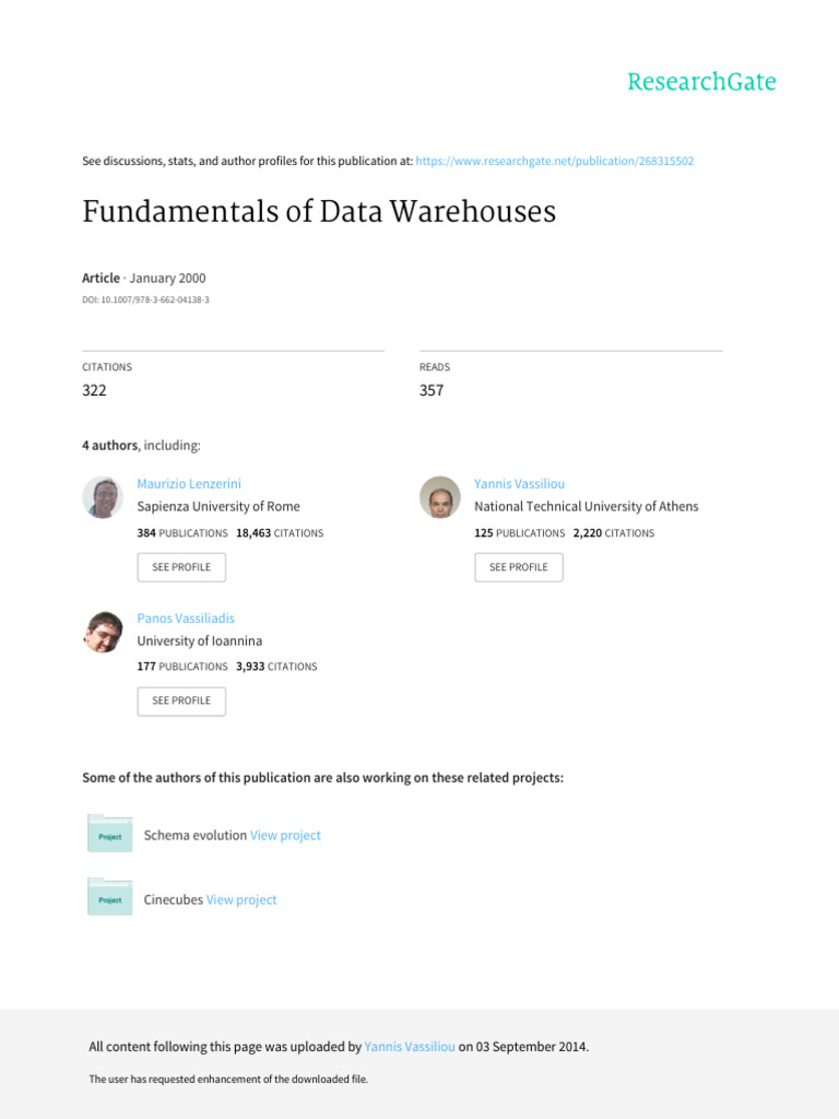 Fundamentals of Data Warehouses | Download Free PDF | Data Warehouse | Databases