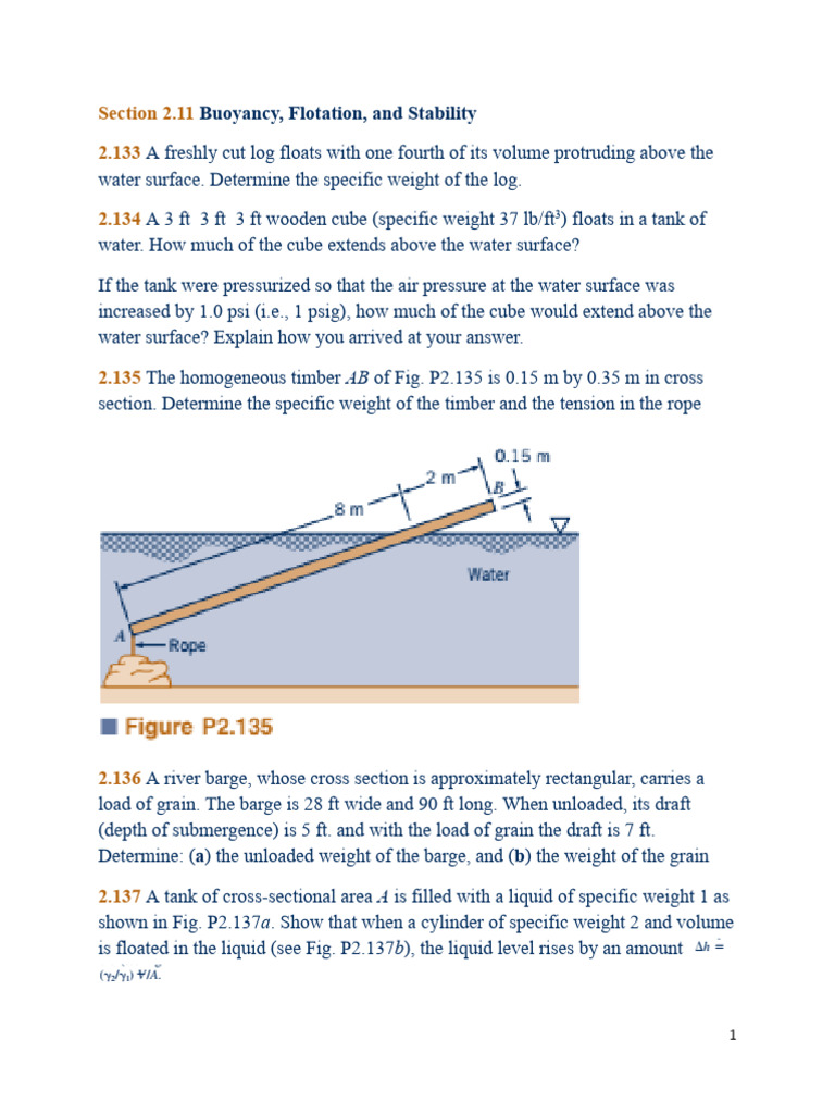 Lec 2 - Exercises On Boyant Force | PDF | Buoyancy | Nature