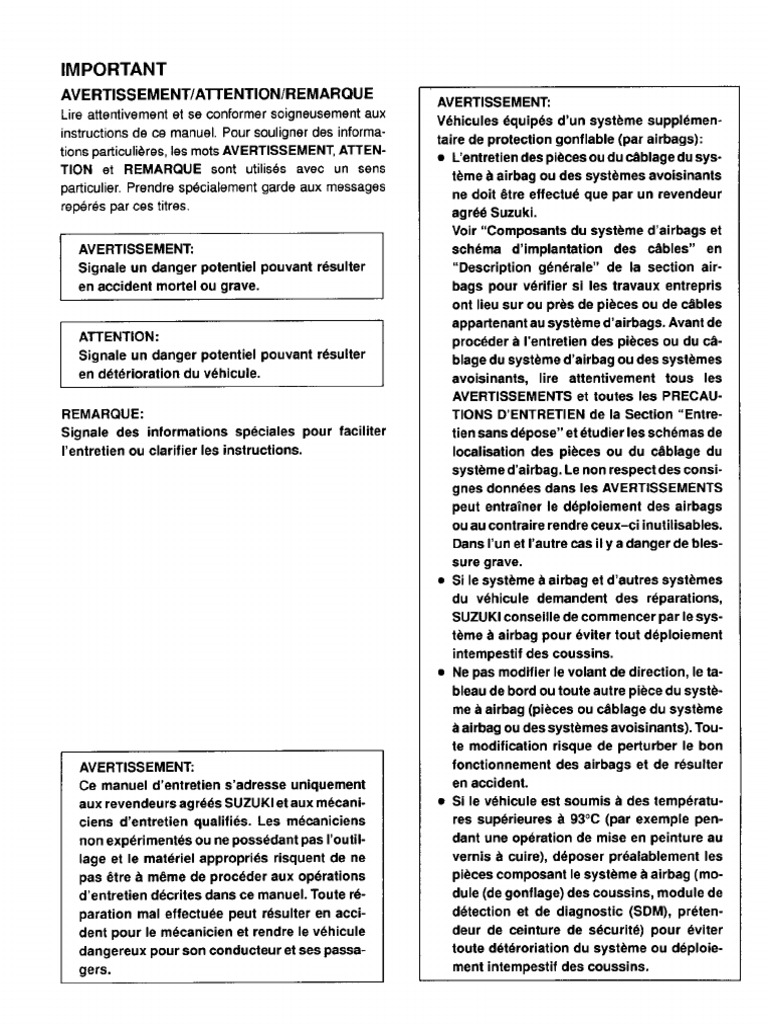 SUZUKI BALENO Notice Manuel Guide Mode Emploi | PDF