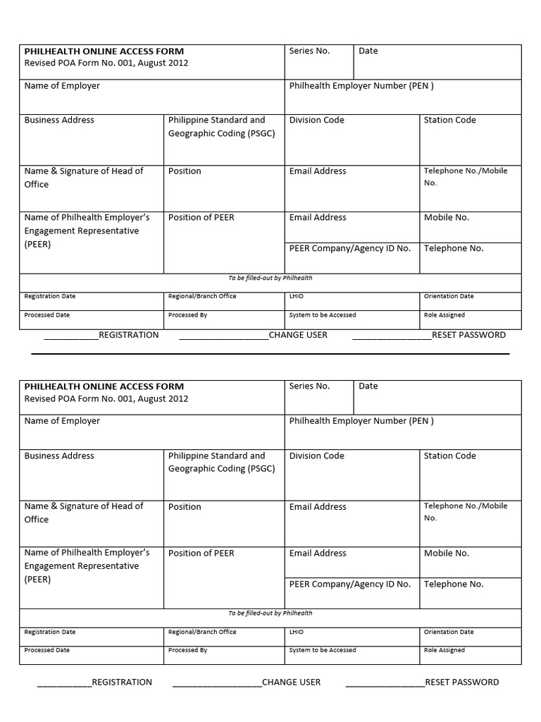 Philhealth Poaf & Peer Forms | PDF