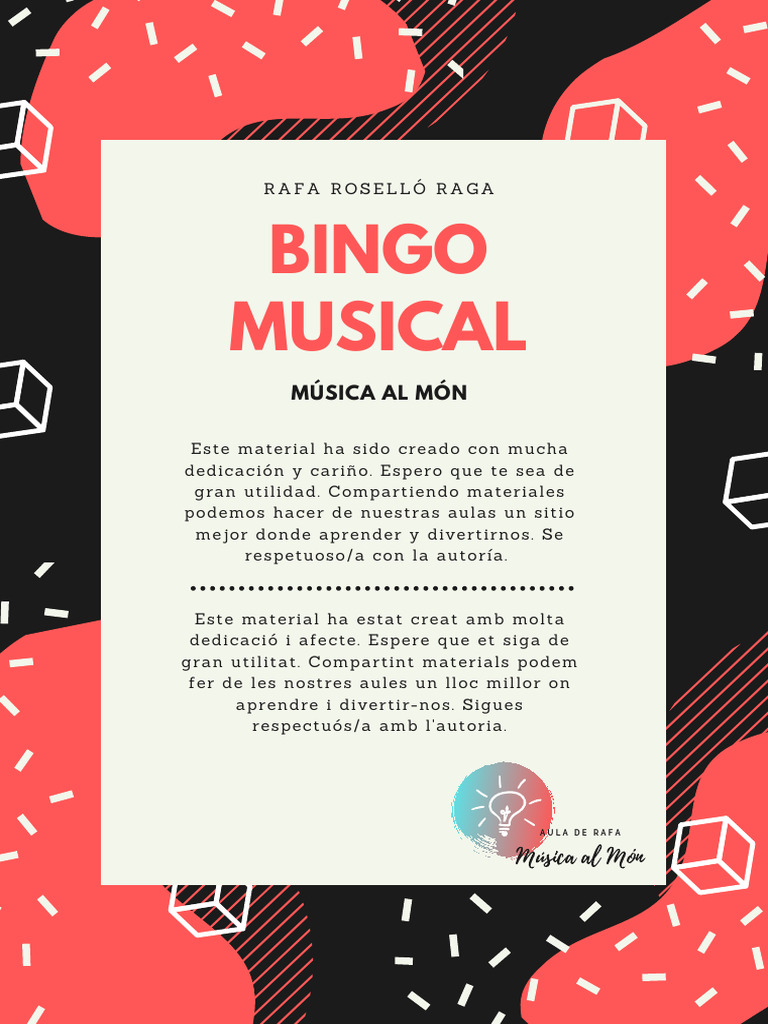 BINGO MUSICAL. Música Al Món | PDF