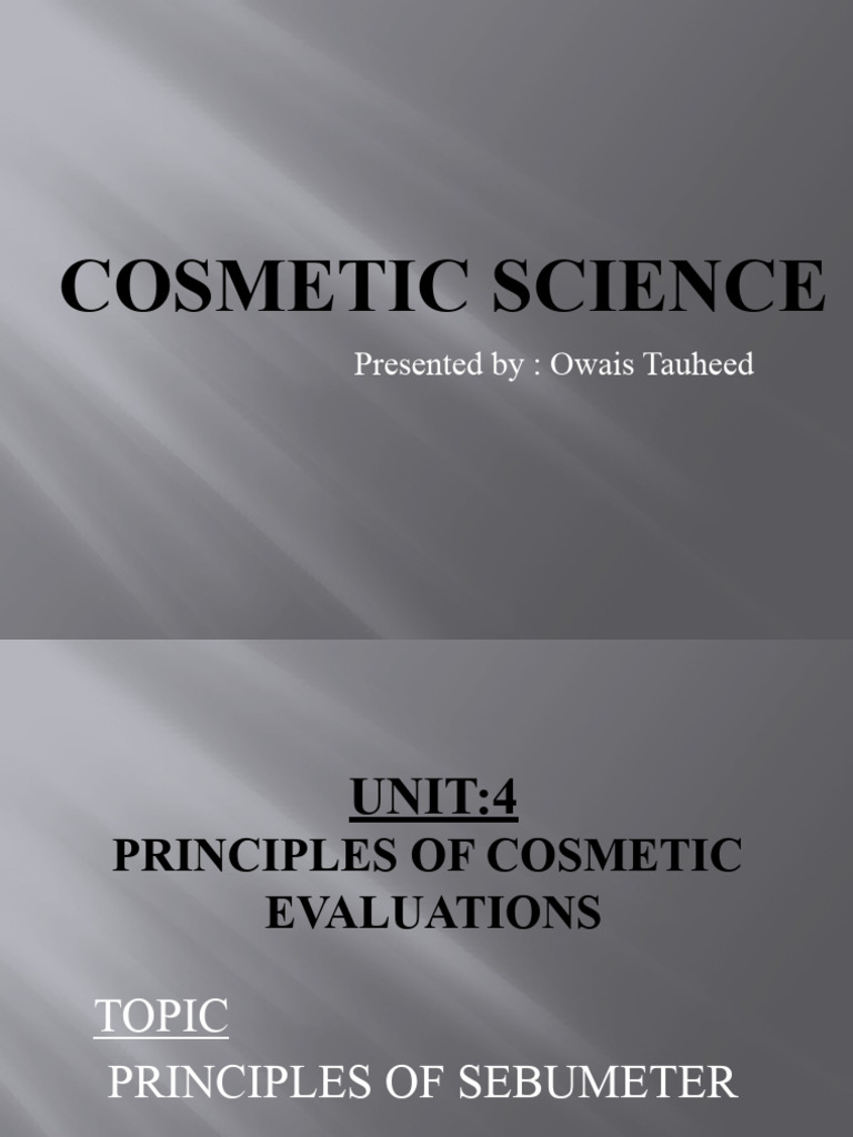Cosmetic Science 1 | PDF
