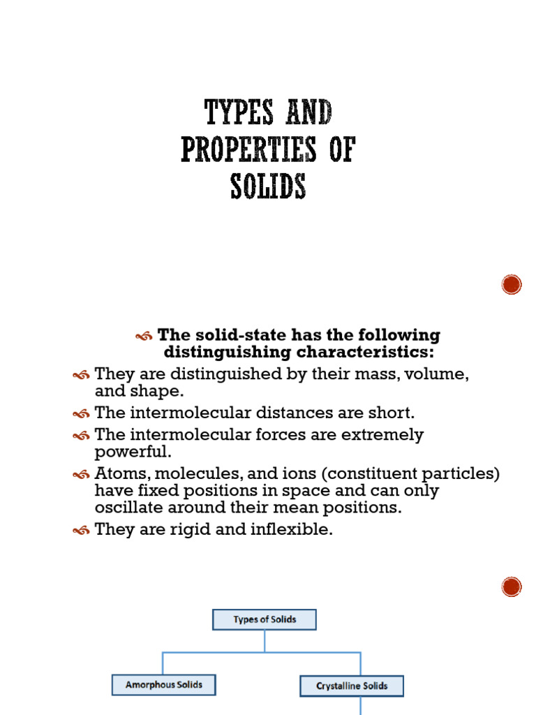 Types and Properties of Solids | PDF
