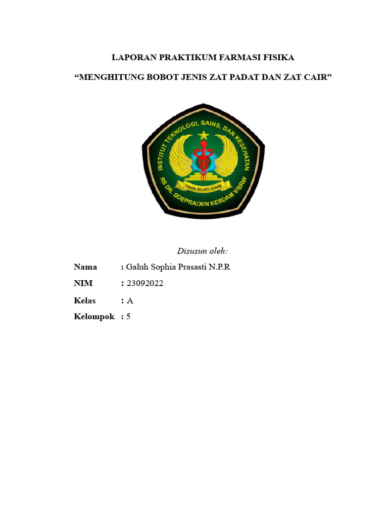 Laporan Praktikum Farmasi Fisika Titik Lebur | PDF