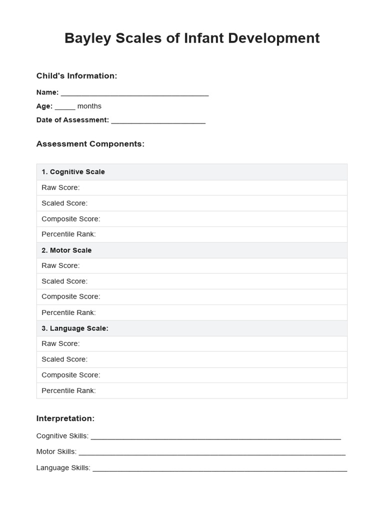 649b768909ff30f6fdf183b2_Bayley Scales of Infant Development | PDF