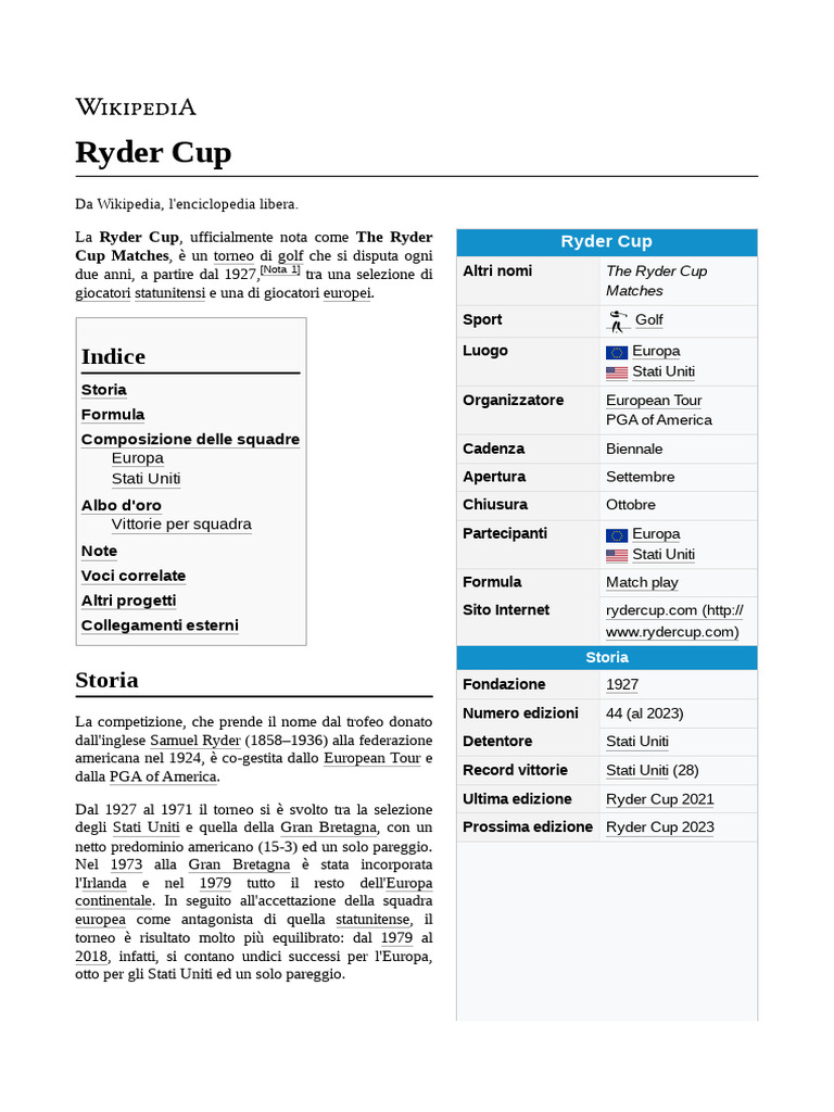 Ryder Cup | PDF