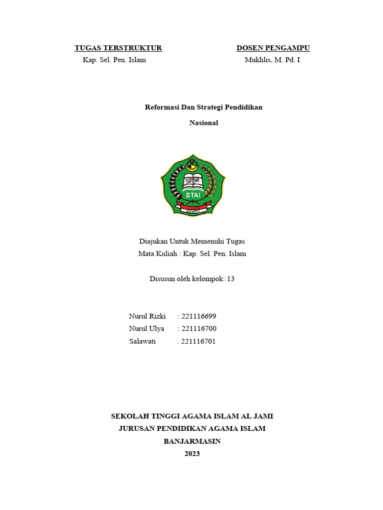 Kap Selekta PI Kel 13 New | PDF