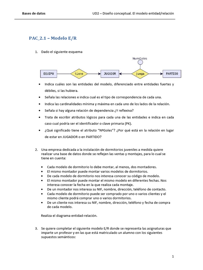 UD2-PAC - 2.1 - Modelo - Entidad - Relacion | PDF