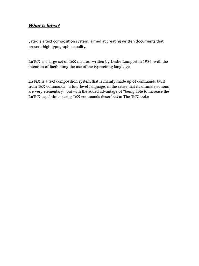 Introduction to LaTeX Typesetting System | PDF