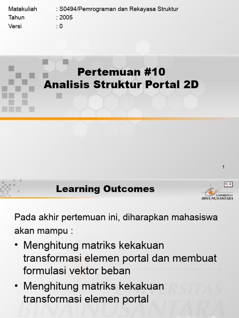 Dokumen Tips Pertemuan 10 Analisis Struktur Portal 2d Pdf 