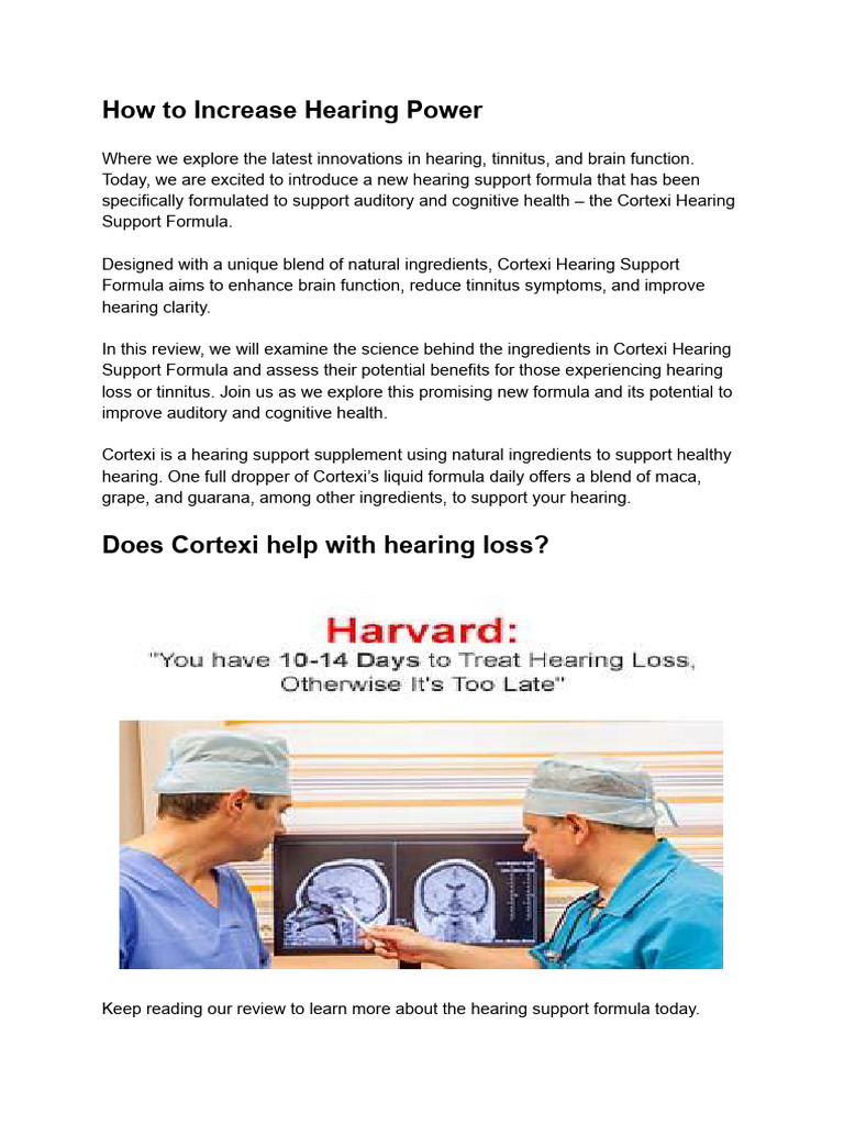 How To Increase Hearing Power | PDF | Wellness