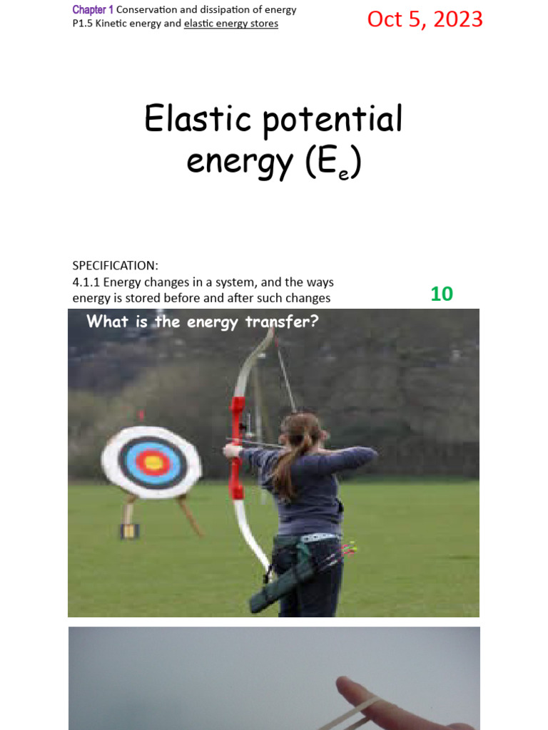 Elastic Potential Energy (Ee) | PDF | Teaching Methods & Materials