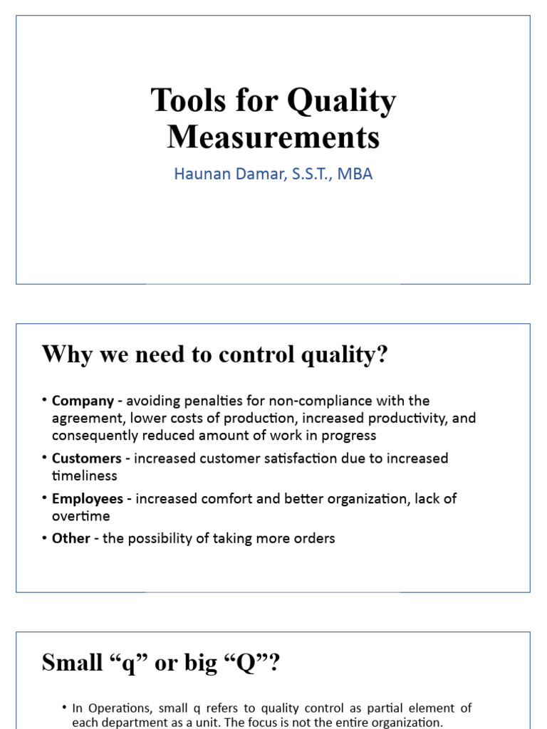 Measuring Quality | PDF