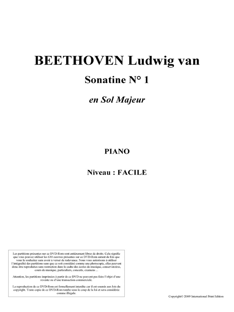 Beethoven Sonatine #1 Sol | PDF