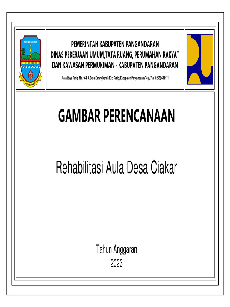 3. Gambar Rehabilitasi Aula Desa Ciakar | PDF