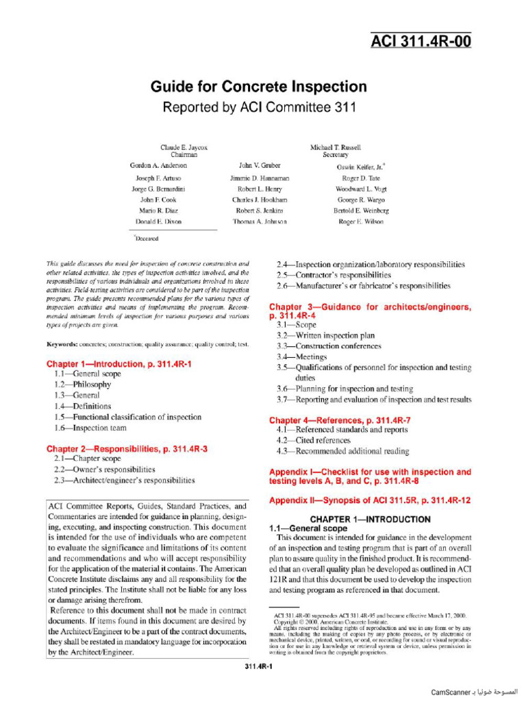 Aci.311.4R-concrete inspecter | PDF