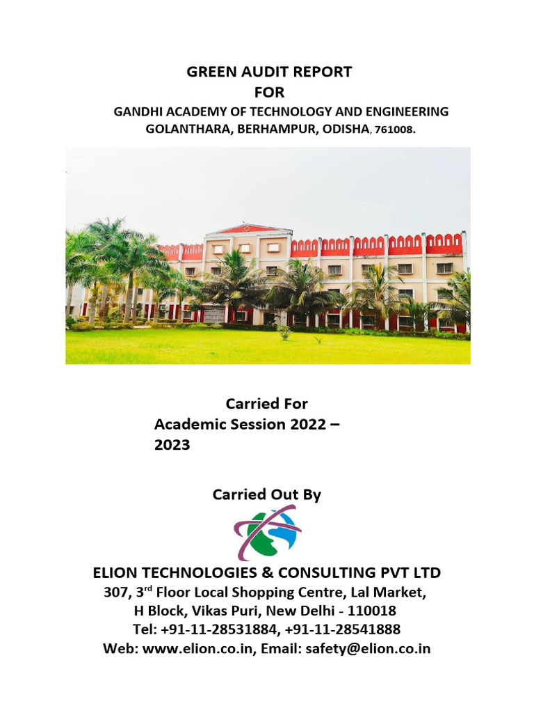 Green Audit Report - Nalanda Institute of Technology | PDF | Energy ...
