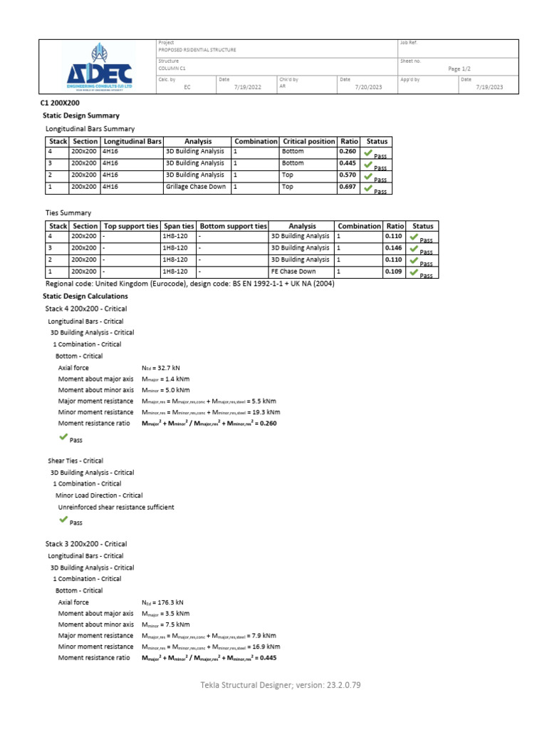 Critical Column C1 | PDF