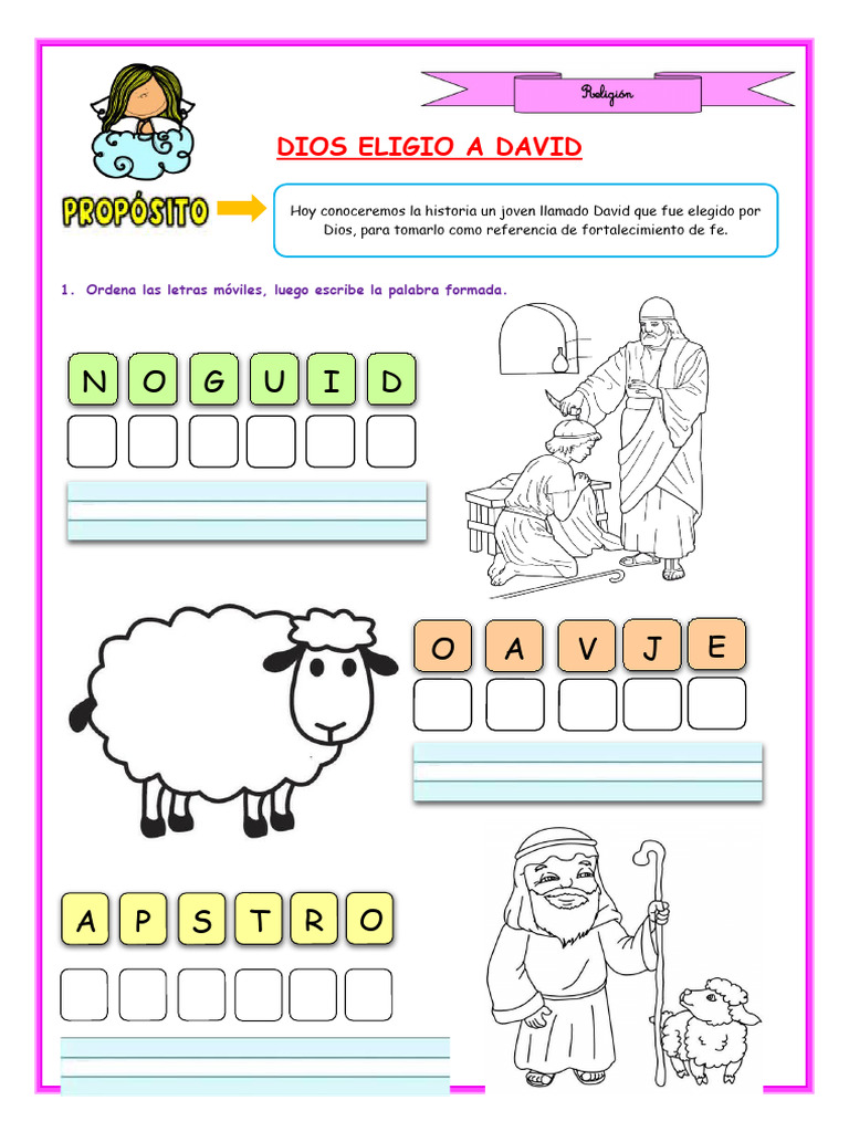 E9 Ficha d2 Religion Dios Eligio A David | PDF