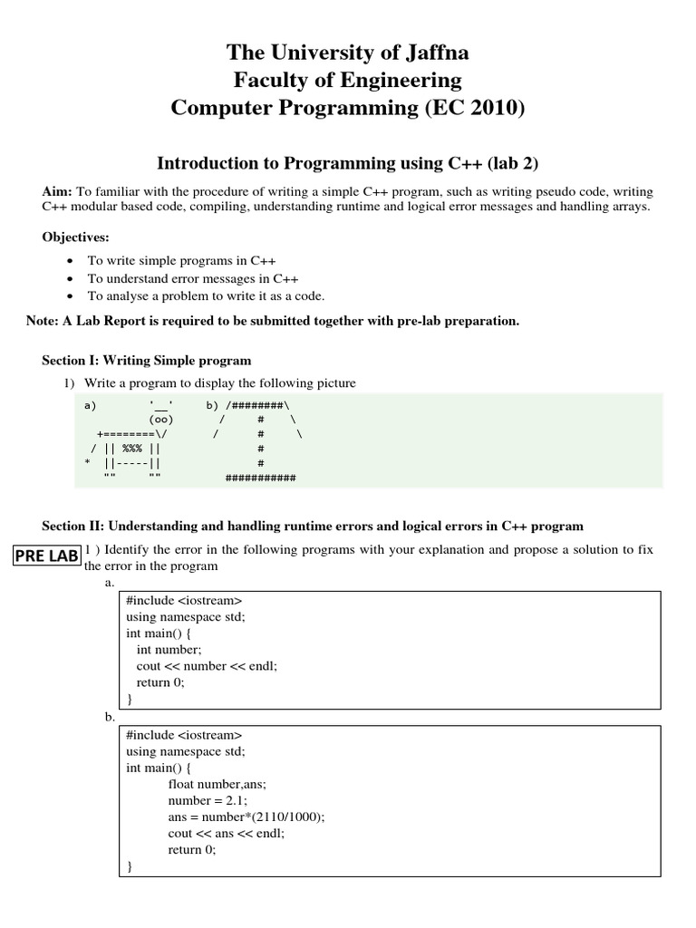 Lab2 Introduction II | PDF