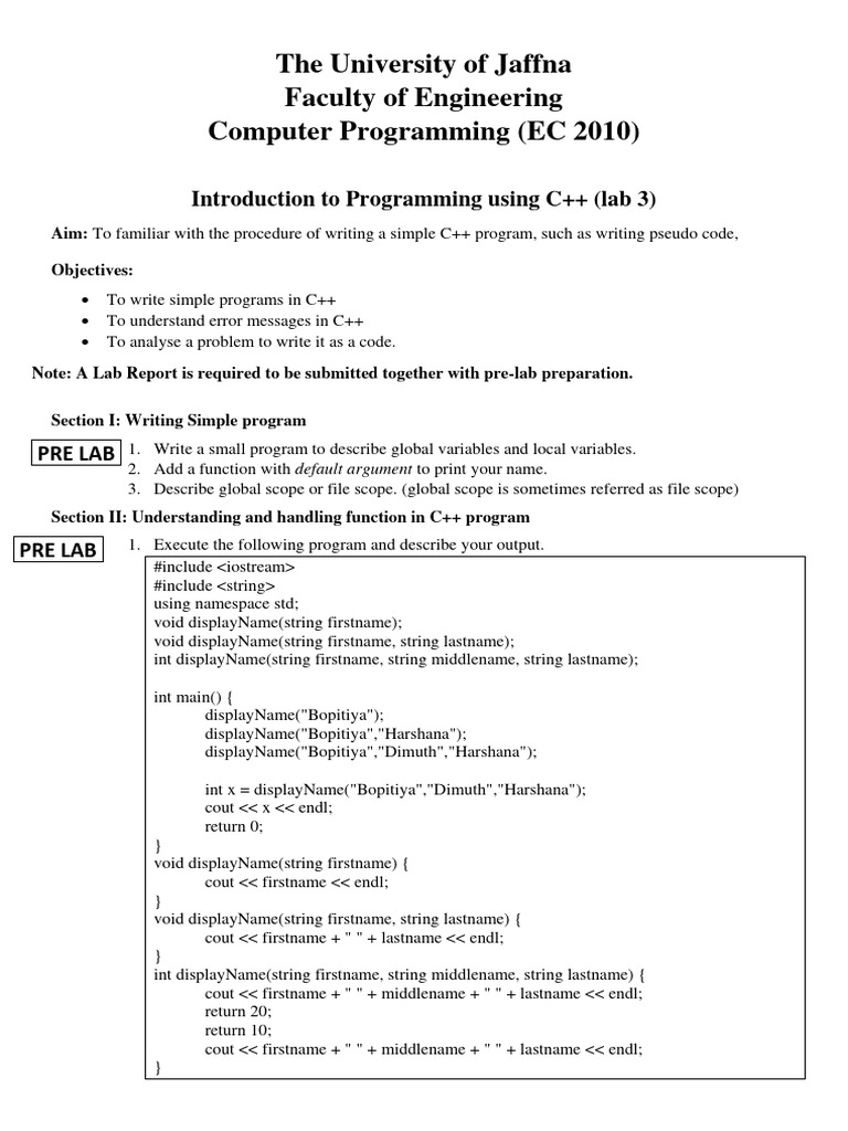 Lab3 Introduction III | PDF