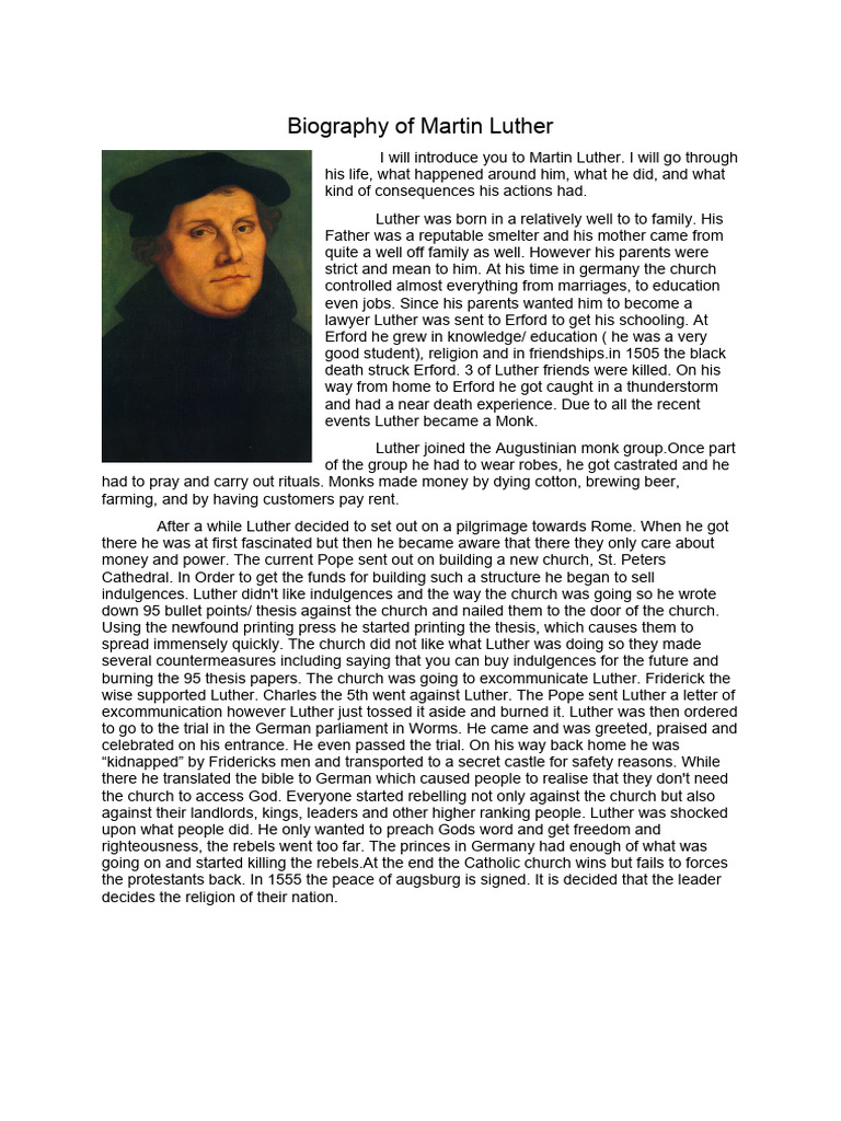 Biography of Martin Luther | PDF