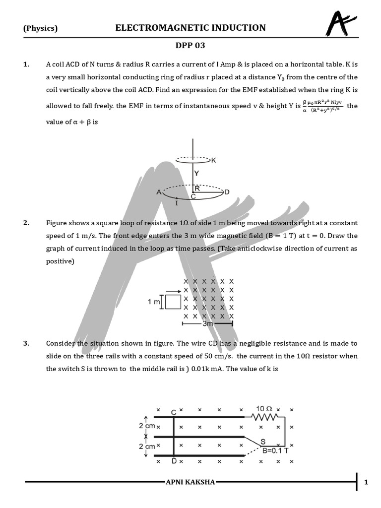 DPP - 03 - Electromagnetic Induction | PDF