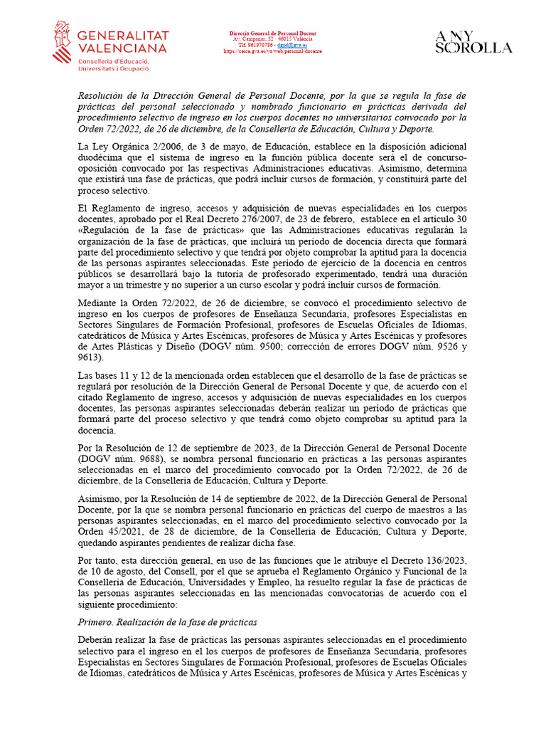 Resol Regulac Fase Practicas 23 t1695649079 4 1 | PDF