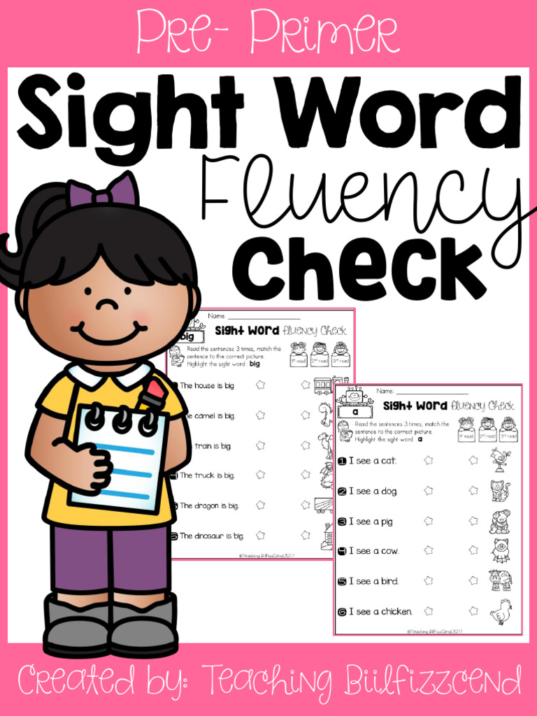 SightWordFluencyCheckPrePrimer d21 | PDF
