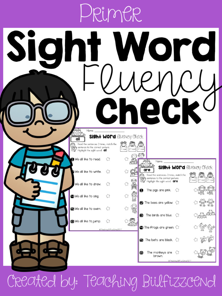 Sight Word Fluency Primer Guide | PDF | Foods