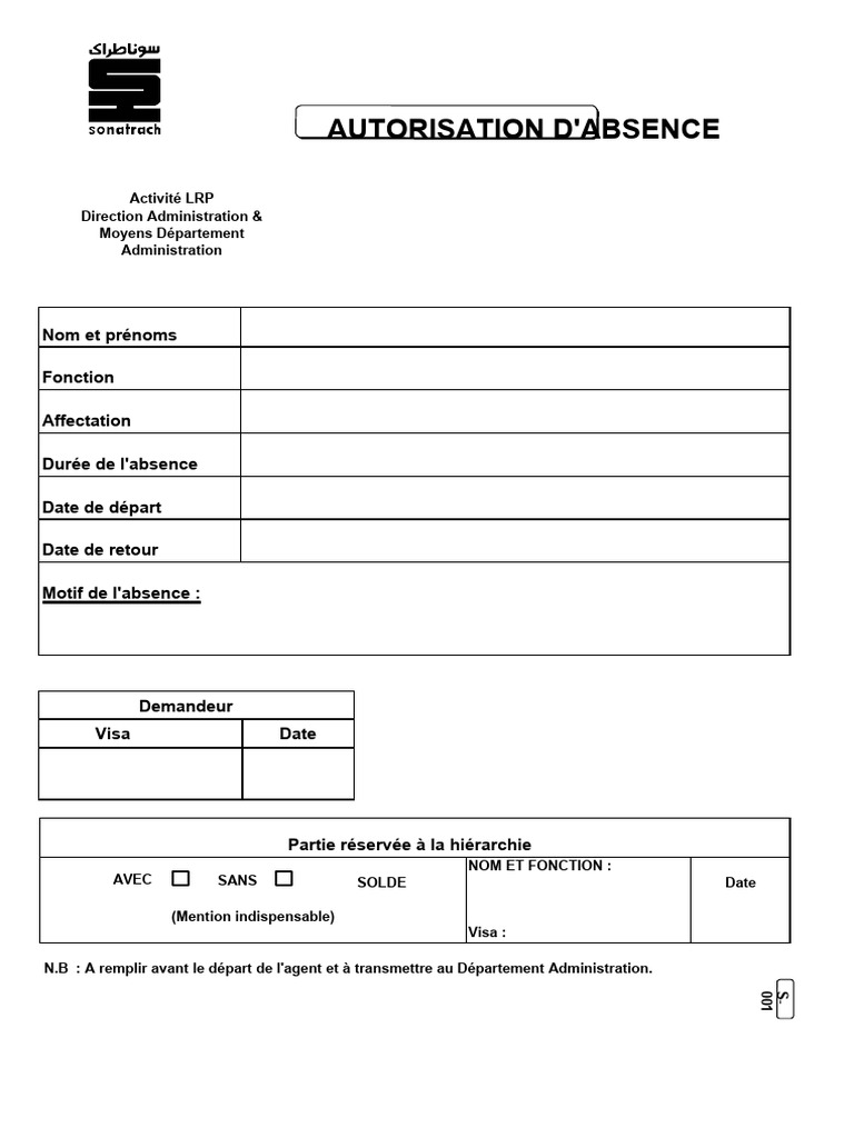 Demande D'absance | PDF