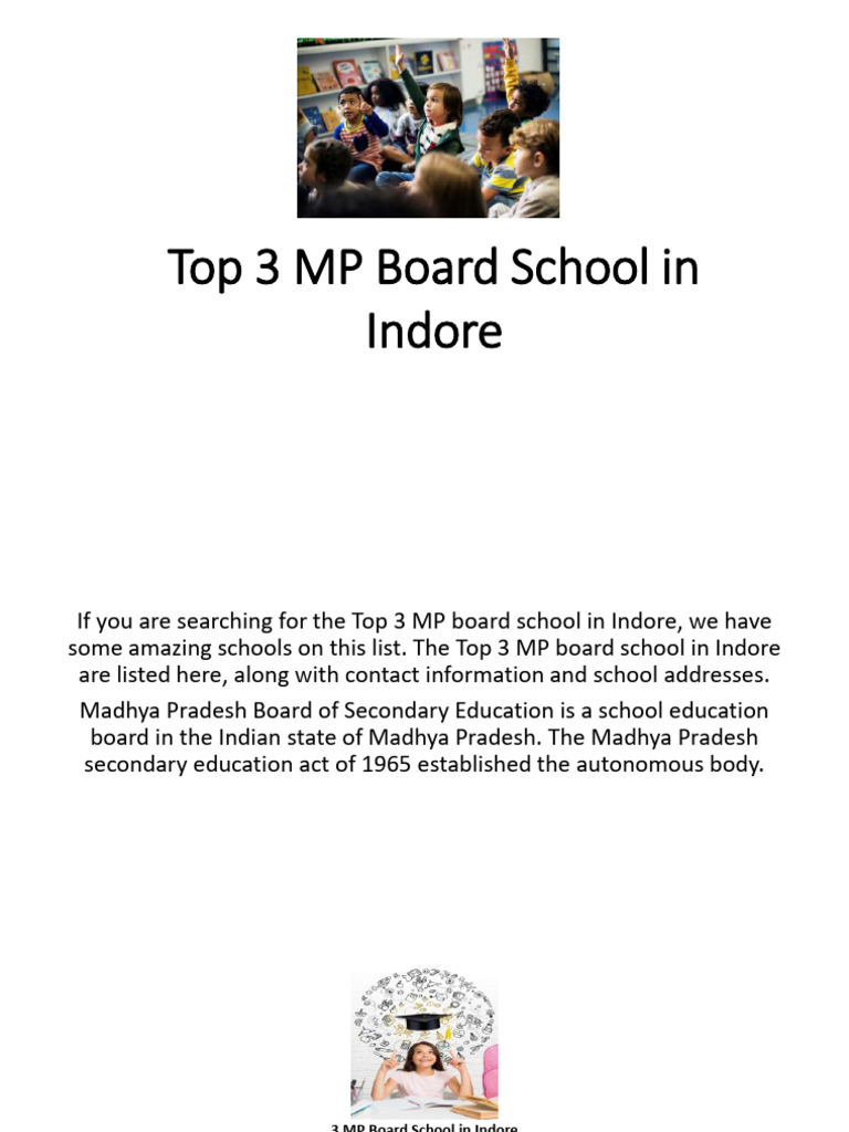 Top 3 MP Board Schools in Indore | PDF | Career & Growth | Wellness