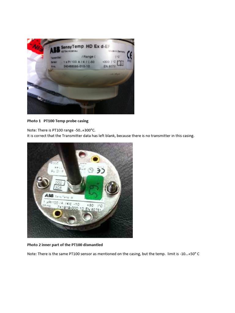 ABB PT100 Sensor Data | PDF