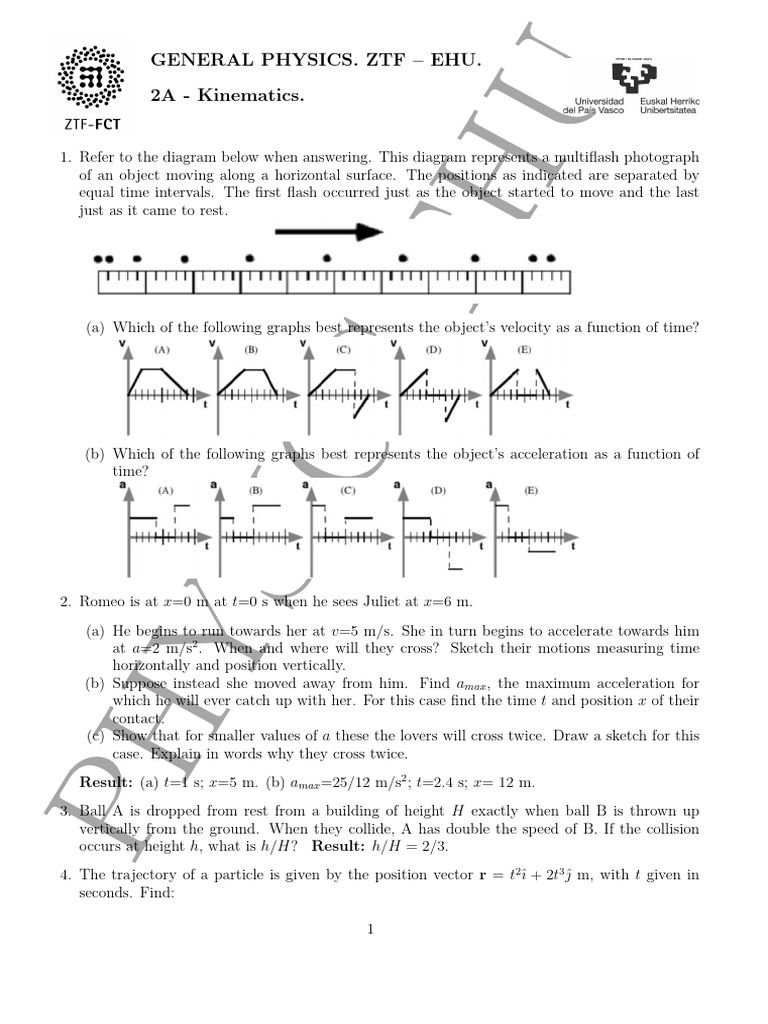 02 Kinematics Exercises | PDF