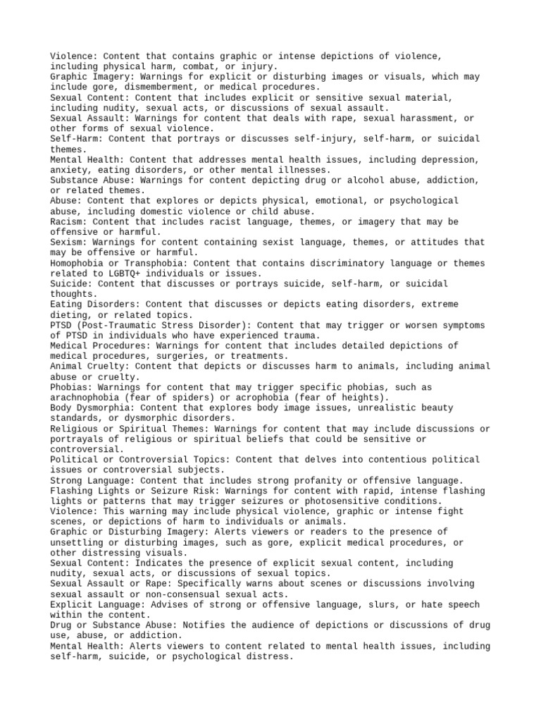 Content Warnings | PDF