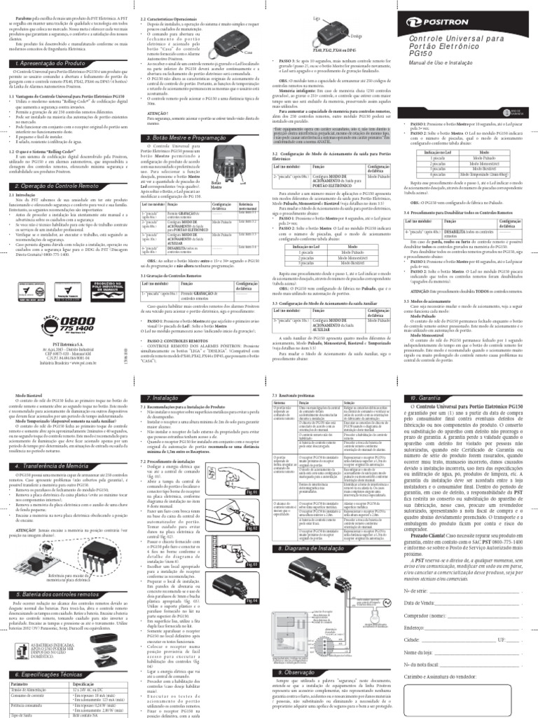 Manual PG Ling 150 | PDF